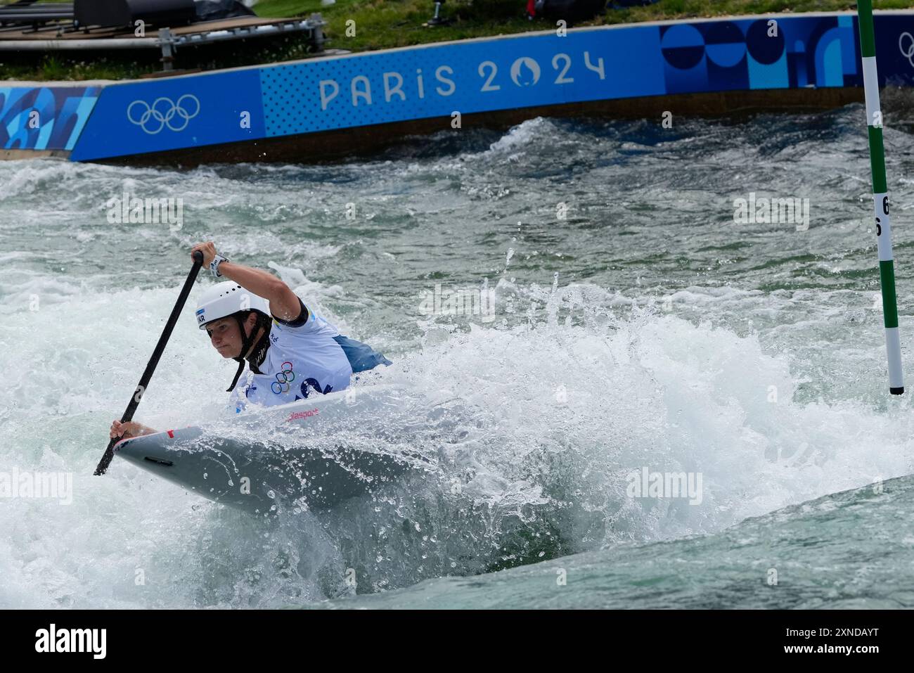 Viktoriia Us of Ukraine competes in the women's canoe single finals at ...