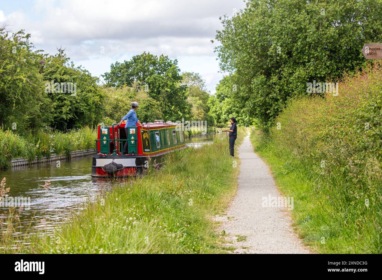 Narrowboats on the Prees Branch of the Llangollen Canal passing through ...