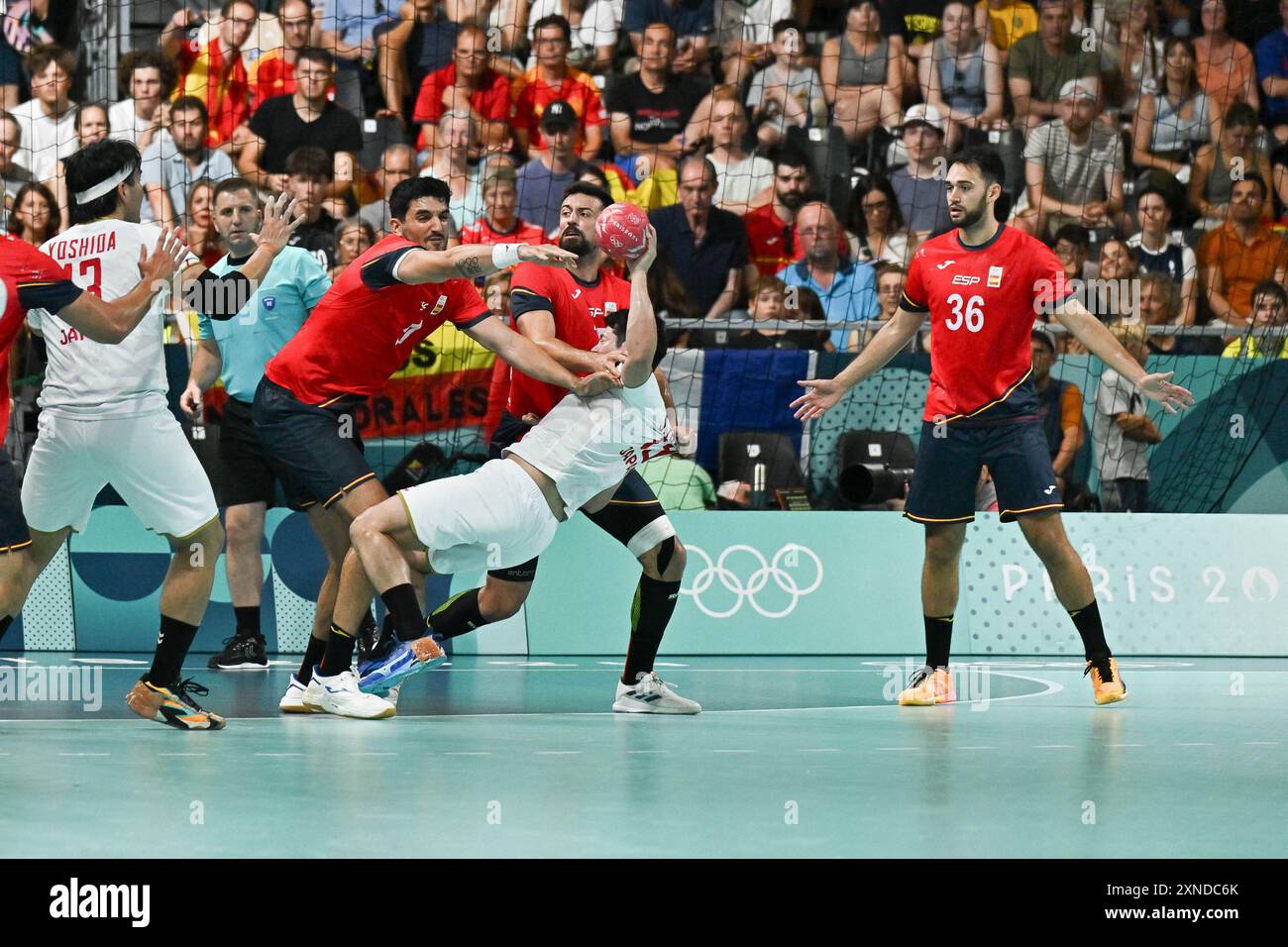 Paris, France. 31st July, 2024. Japan line player Shuichi Yoshida (13 ...