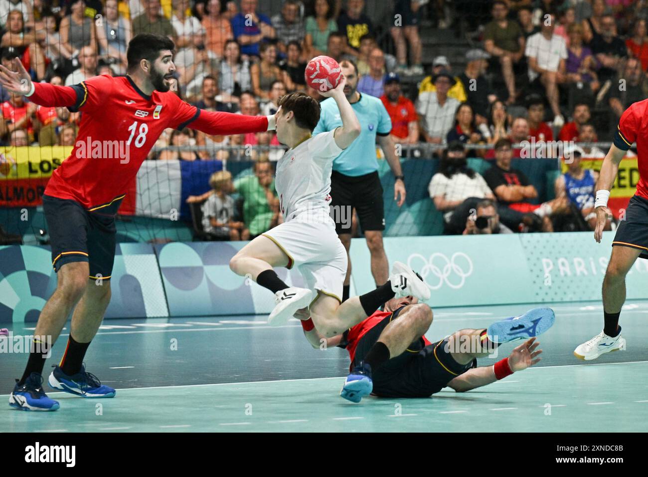 Paris, France. 31st July, 2024. Spain right back Imanol Garciandia (18 ...