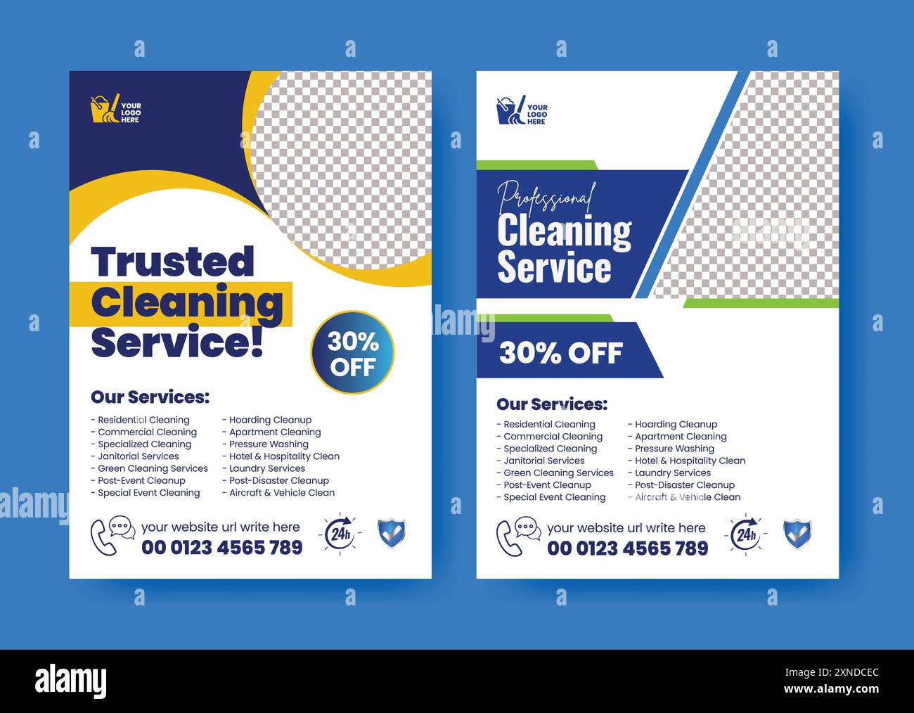 professional cleaning service flyer or poster, house cleaning flier ...