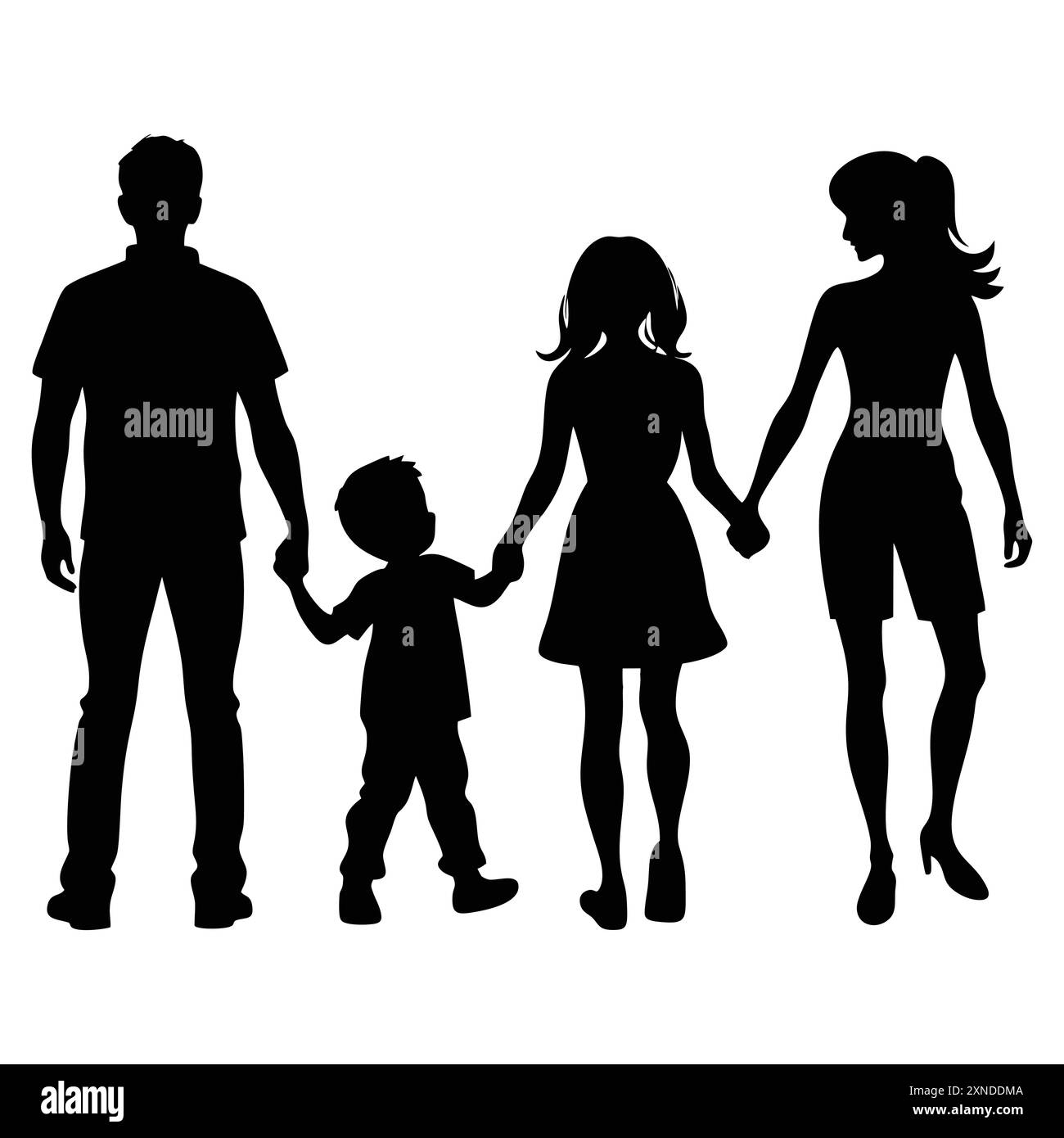 Silhouettes mother daughter Stock Vector Images - Alamy
