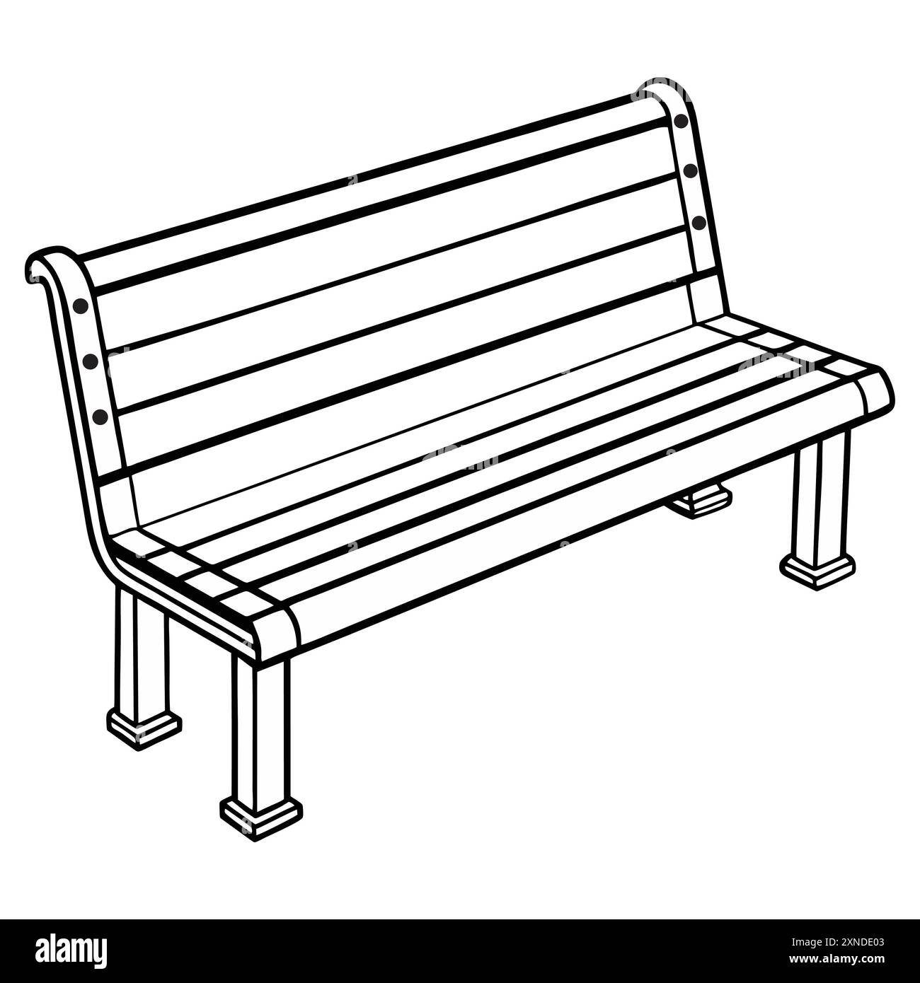 Illustration cartoon wooden bench seat Black and White Stock Photos ...