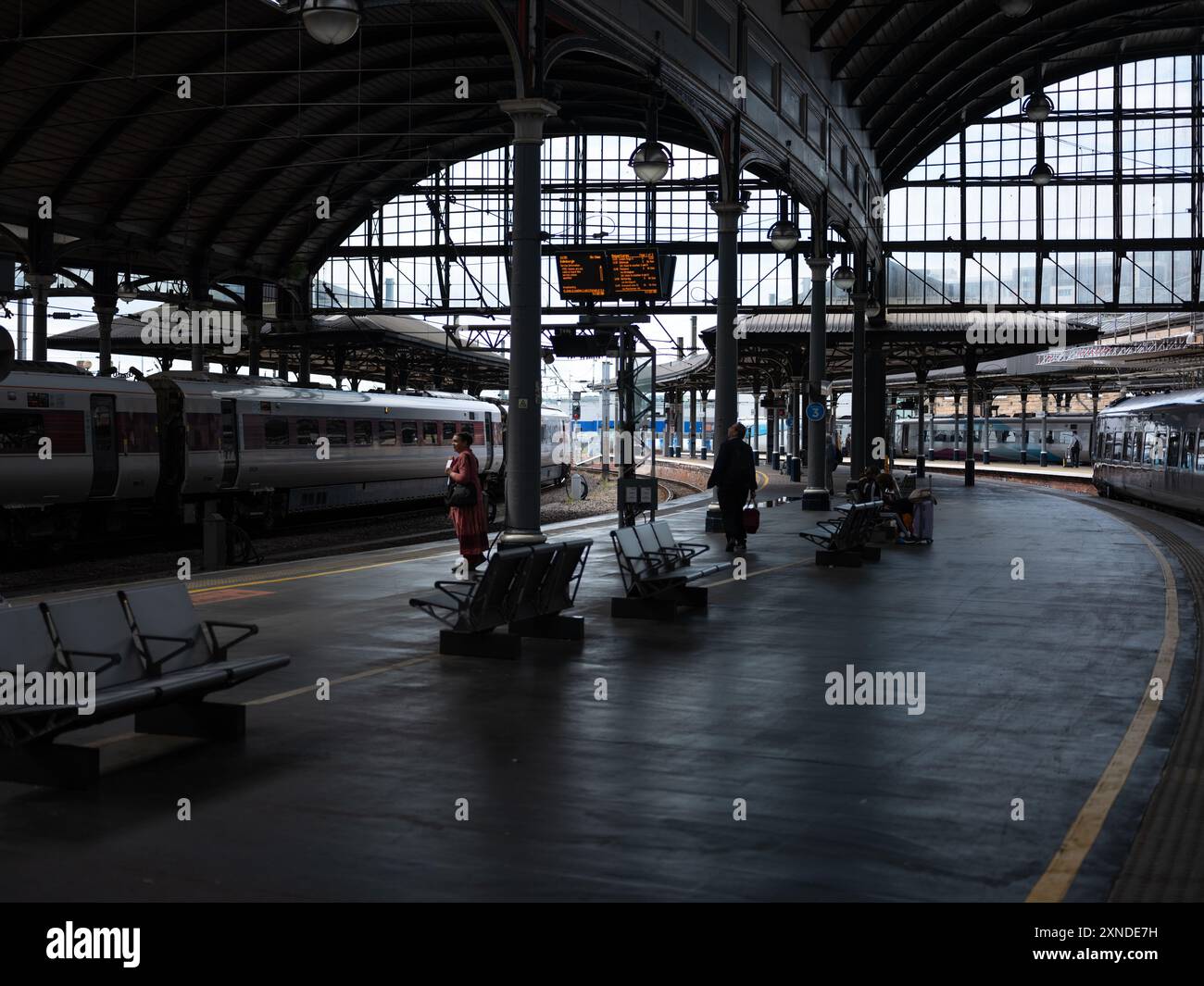 The platform in Newcastle Central Station in Newcastle Upon Tyne ...