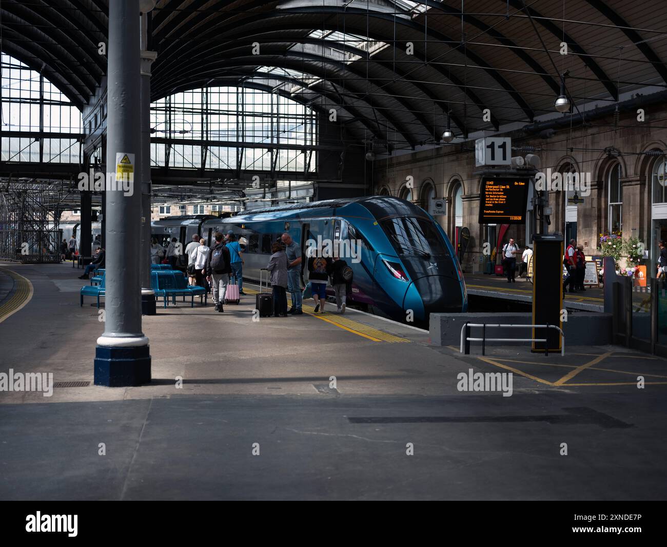 The platform in Newcastle Central Station in Newcastle Upon Tyne ...