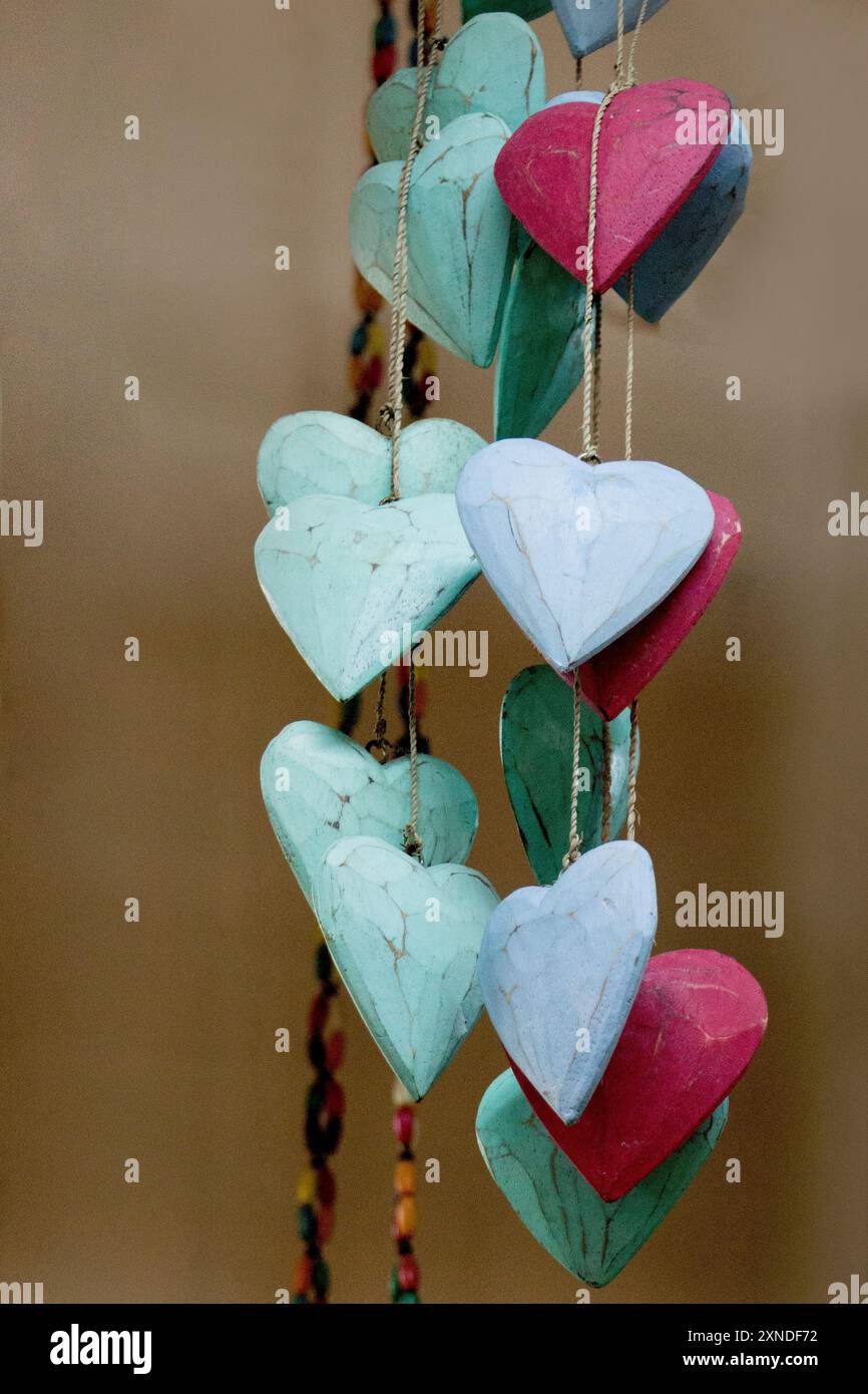 Little heart shape object hanging in the air Stock Photo - Alamy