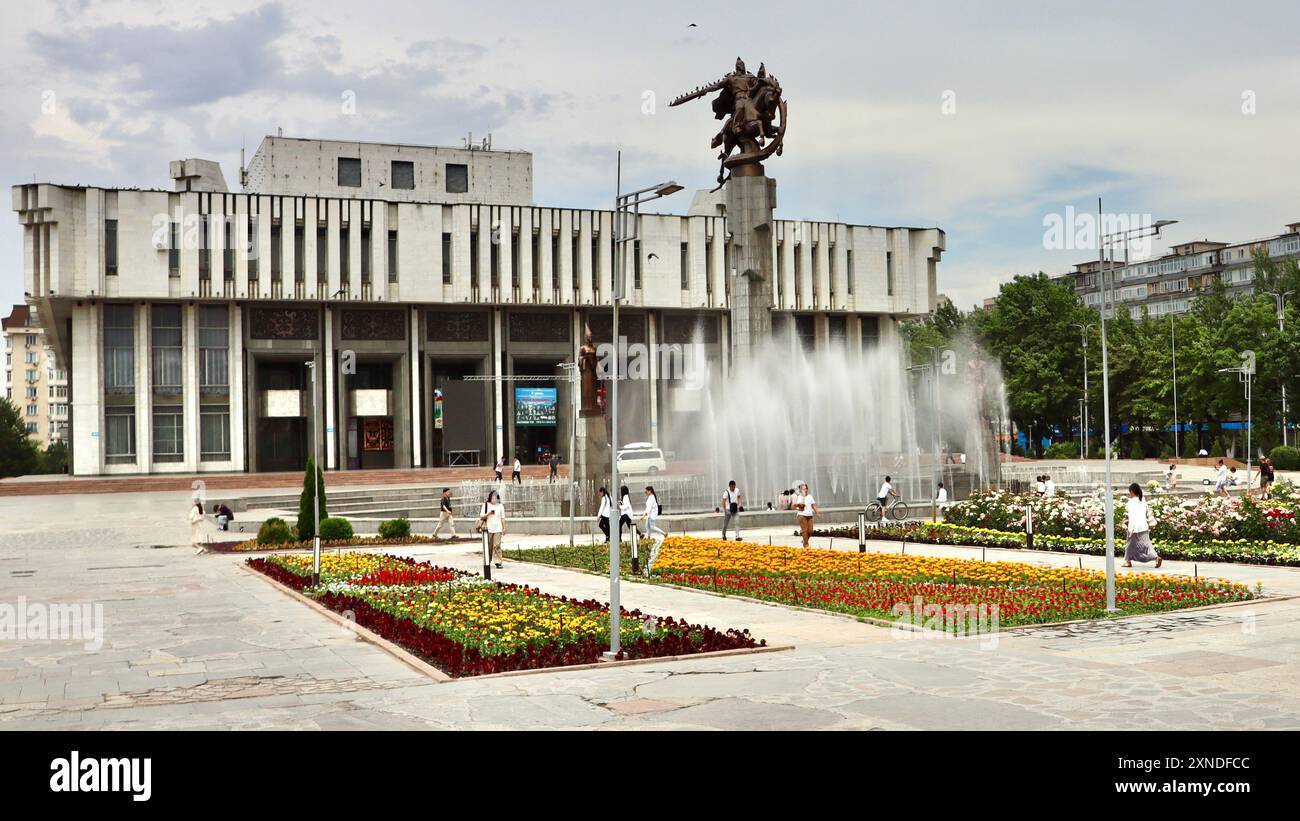 State Toktogul Satylganov Philharmonic Hall & Manas Statue, Chui Avenue ...