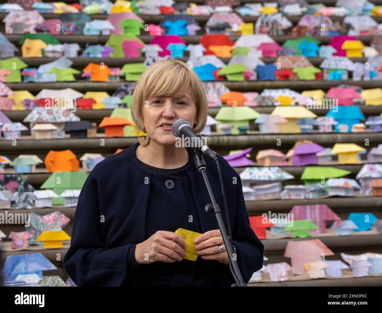 Deborah Di Natale, CEO of Council to Homeless Persons, addresses those ...