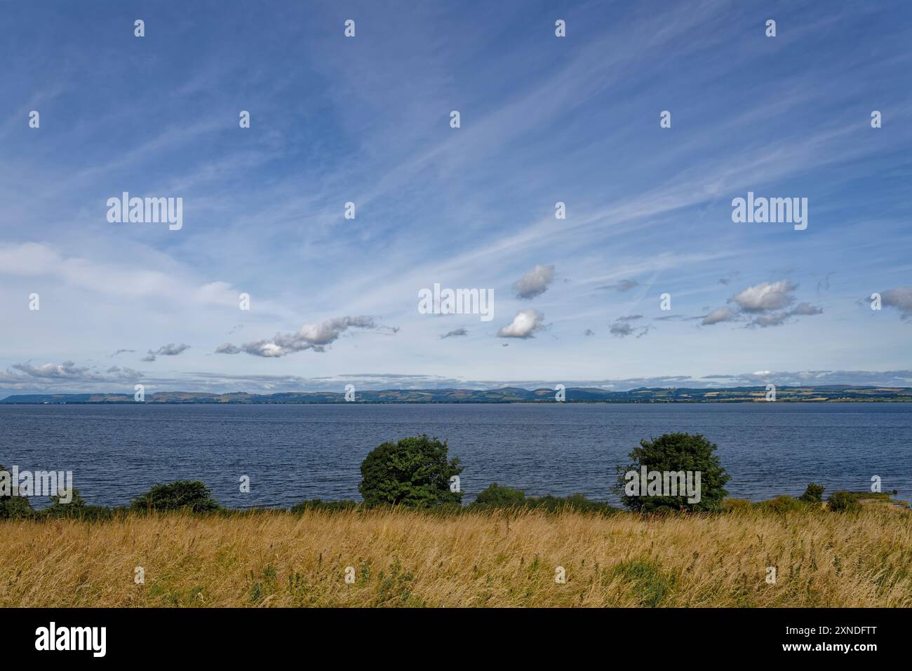 The view across the Tay Estuary from Balmerino on the Fife Coast ...