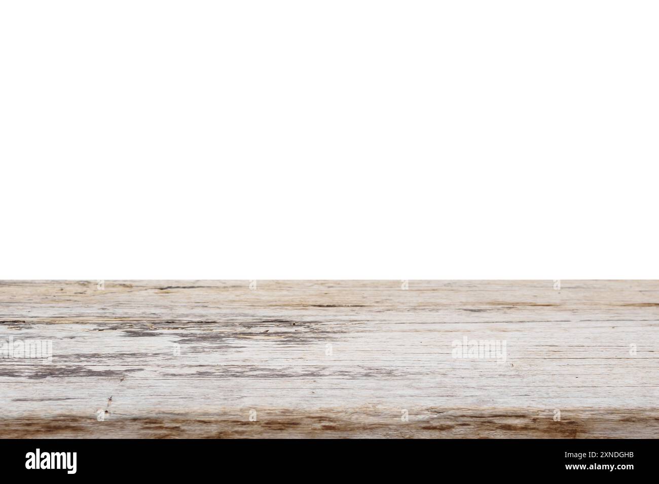 Empty wood table top isolated on white background Stock Photo - Alamy