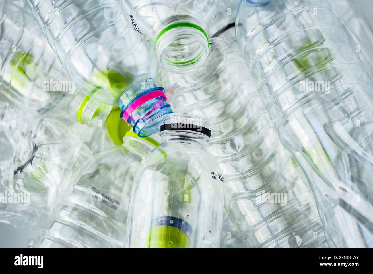 plastic bottles recycling background concept Stock Photo - Alamy
