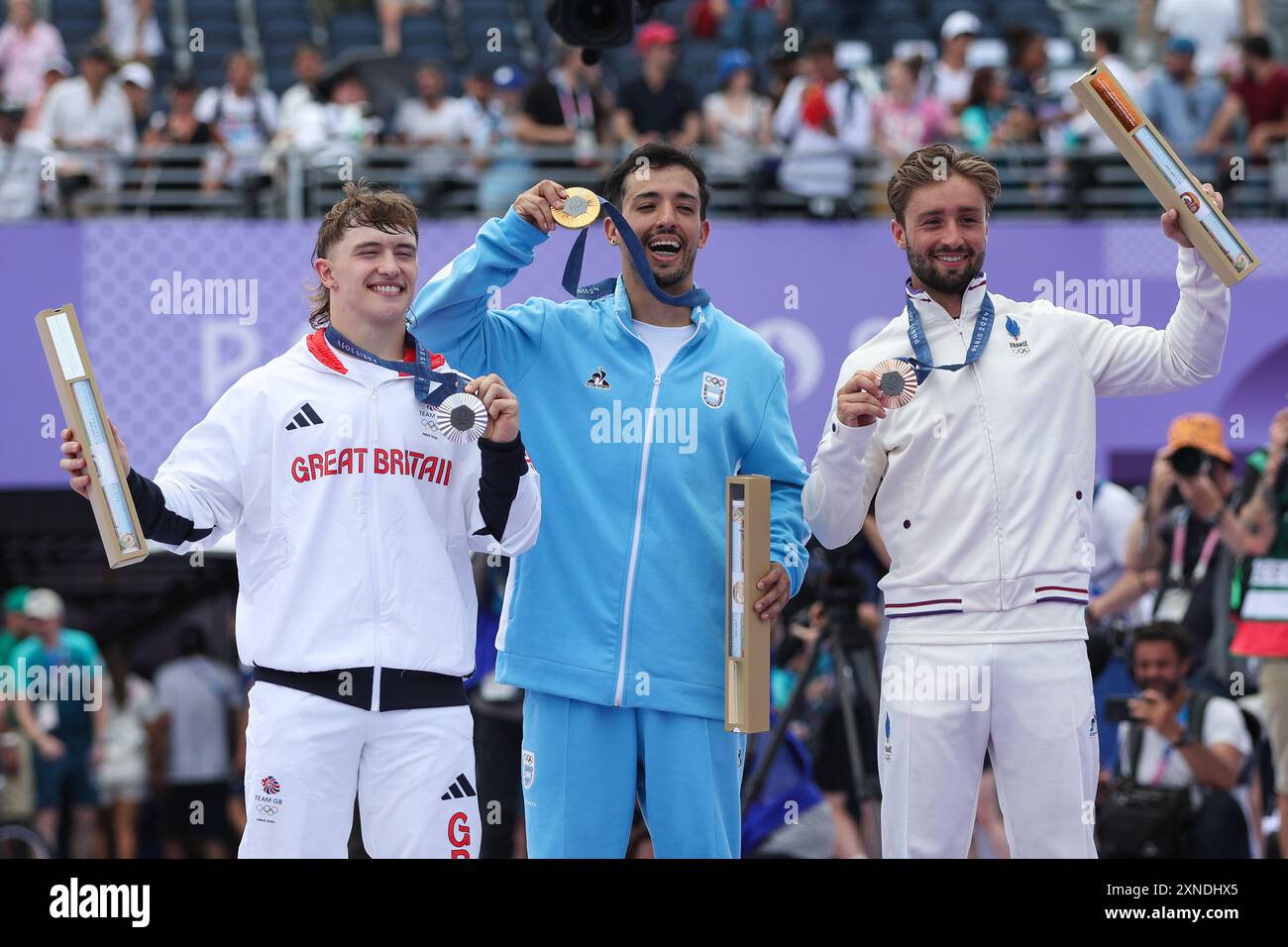 PARIS, FRANCE. 31st July, 2024. Gold medalist Jose Torres Gil of Team ...