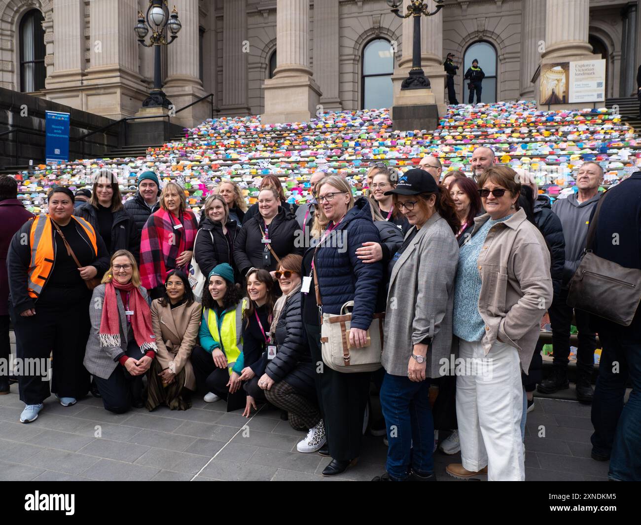 Volunteers from various homelessness services across Victoria pose for ...