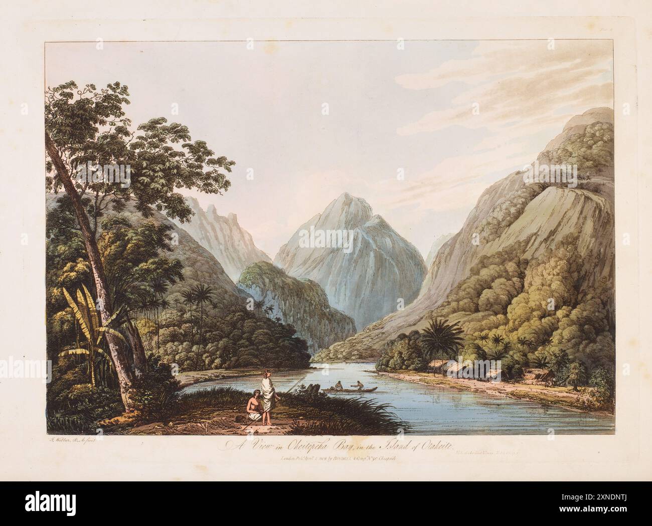 A view in Oheitepeha Bay in the Island of Otaheite (Tahiti). bookplate ...