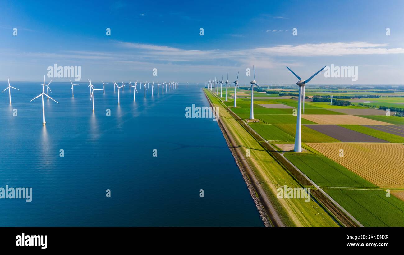Wind turbines harnessing the power of the breeze create sustainable ...