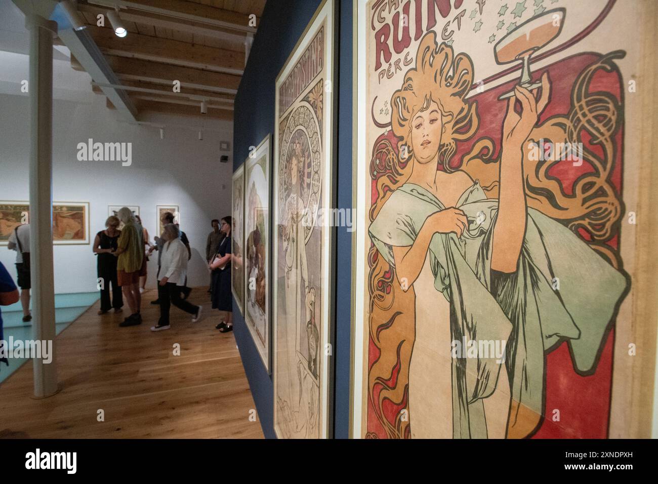 The Mucha Today exhibition at the Gocar Gallery in Pardubice, Czech Republic, July 31, 2024 ...