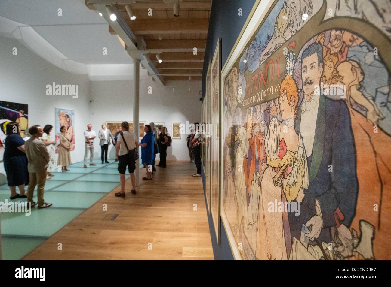 The Mucha Today exhibition at the Gocar Gallery in Pardubice, Czech Republic, July 31, 2024 ...