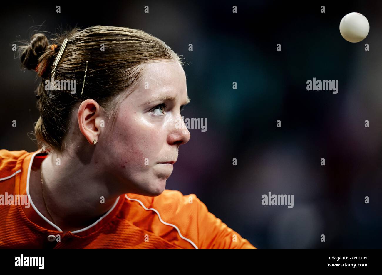 PARIS - 31/07/2024, Table tennis player Britt Eerland in action in the ...
