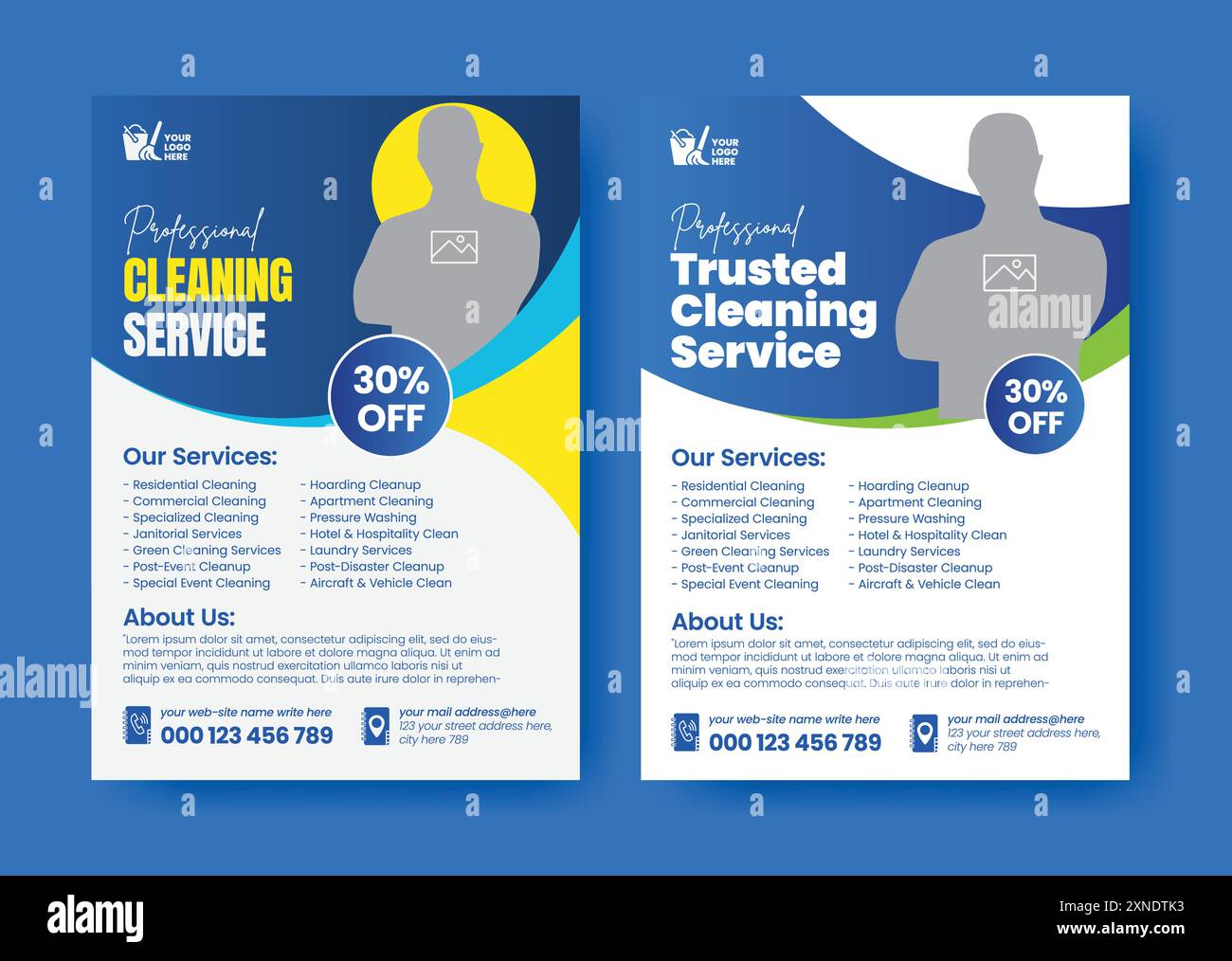professional cleaning service flyer or poster, house cleaning flier ...