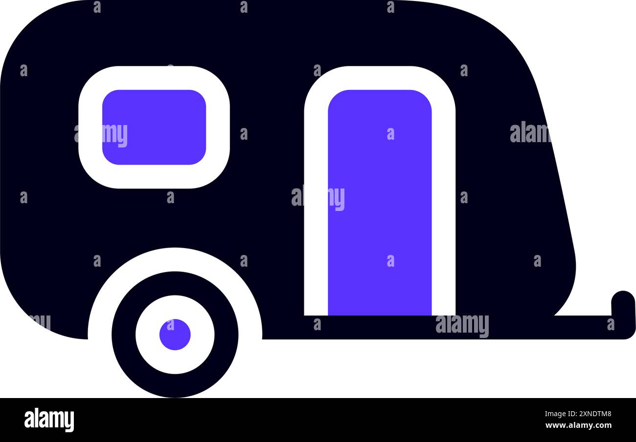 Camper side view flat vector Cut Out Stock Images & Pictures - Alamy