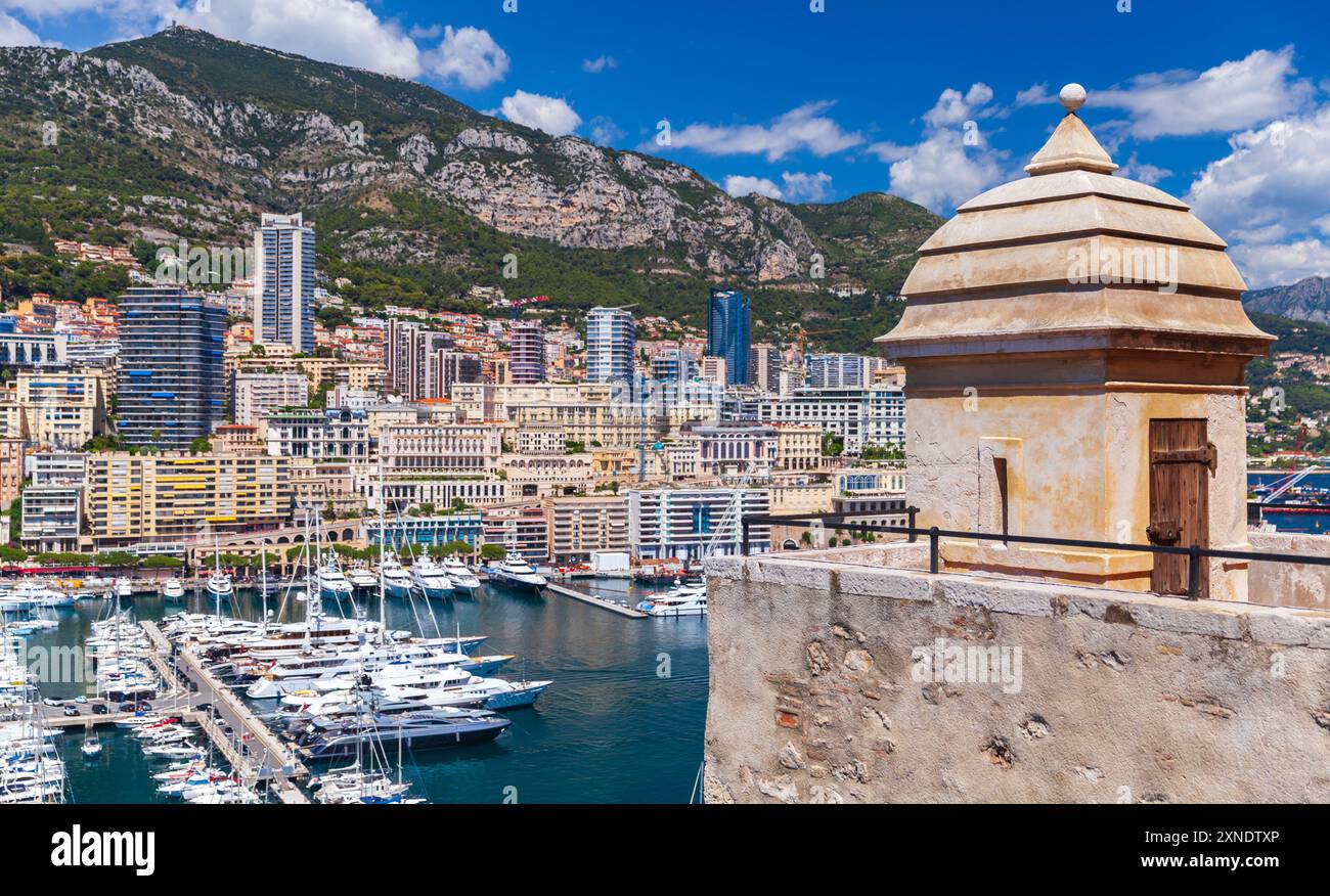 Cityscape of Monte Carlo on a sunny summer day, Monaco. Stone ...