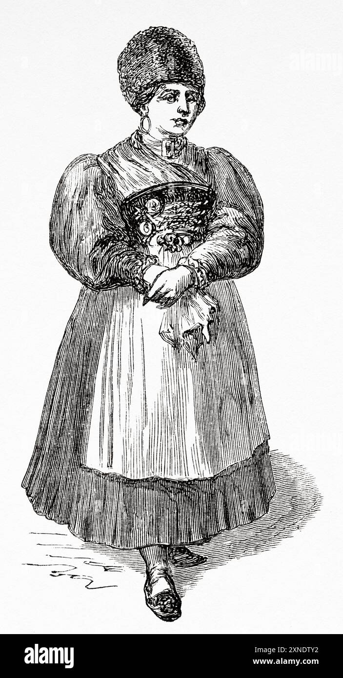 Traditional Bavarian outfits, Germany. Drawing by Dieudonne Lancelot ...