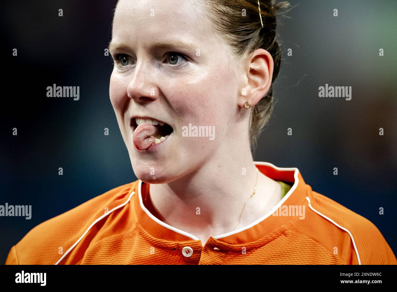 PARIS - 31/07/2024, Table tennis player Britt Eerland in action in the ...