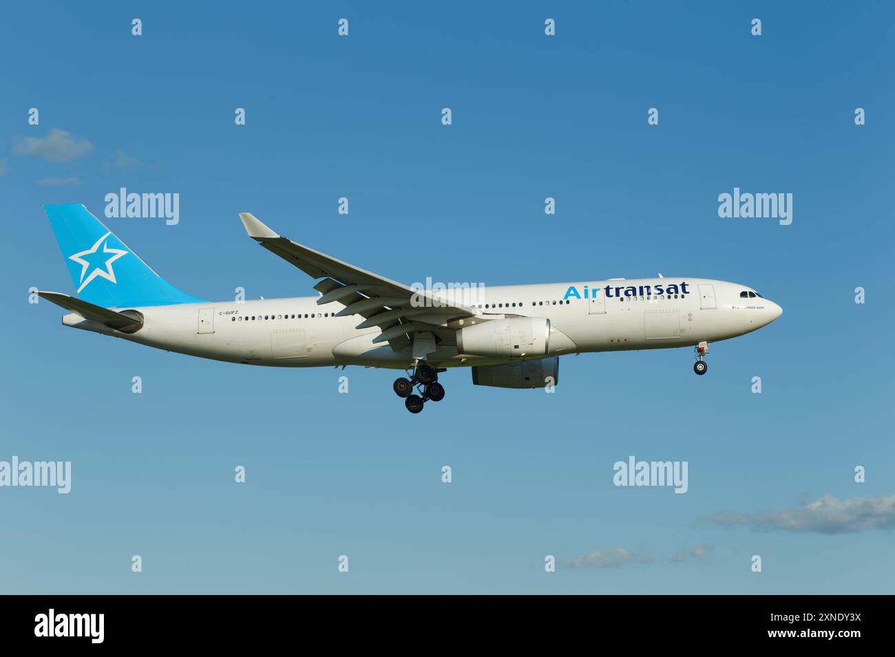 Airtransat Airbus A330-343 descending at the Montréal-Pierre Elliott Trudeau International ...