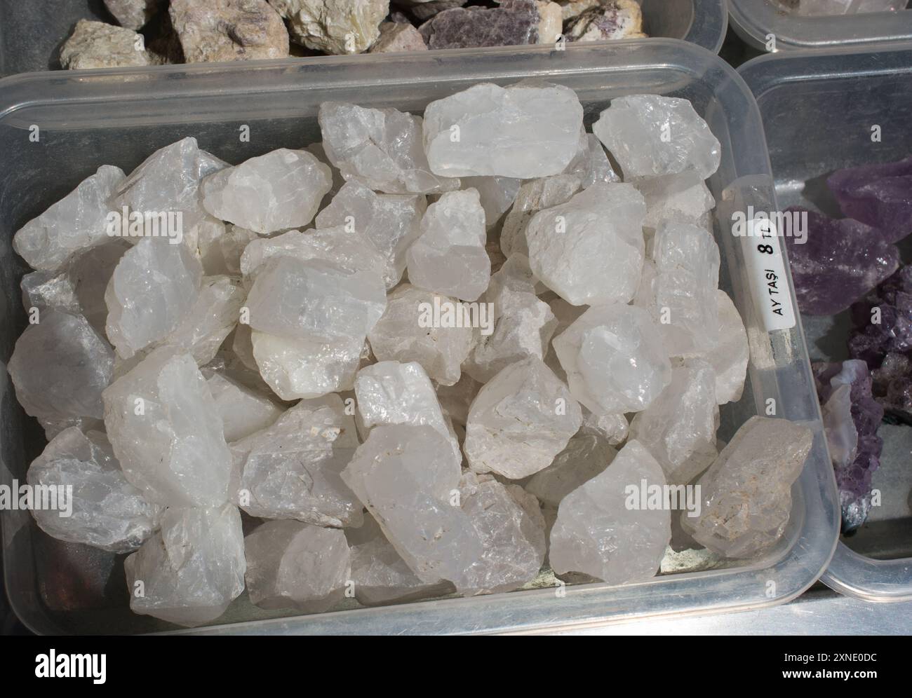 moonstone (adular) gem stone as natural mineral rock specimen Stock ...