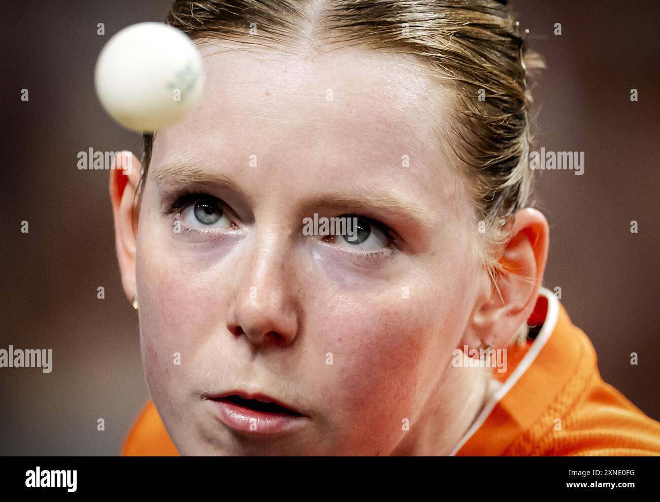 PARIS - 31/07/2024, Table tennis player Britt Eerland in action in the ...