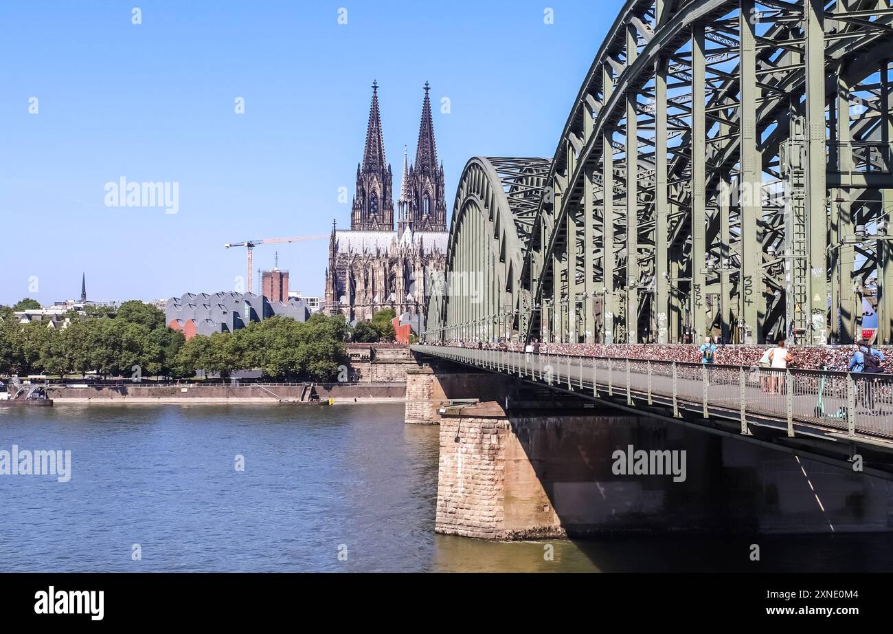 Cologne, Germany - 30. July 2024: The Hohenzollern bridge in Cologne ...