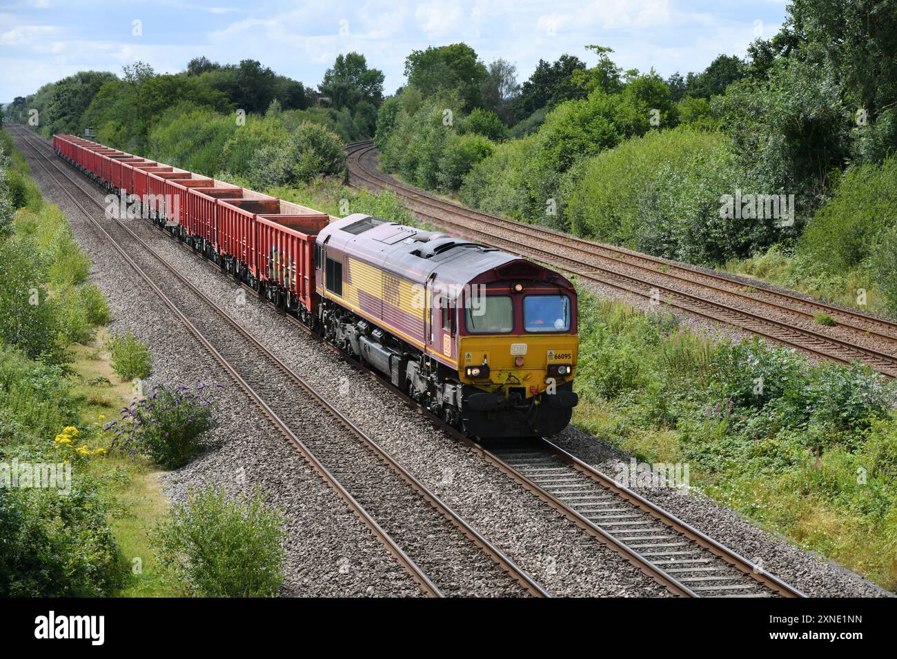 DB Cargo Class 66 number 66095 approaching North Stafford Junction with ...