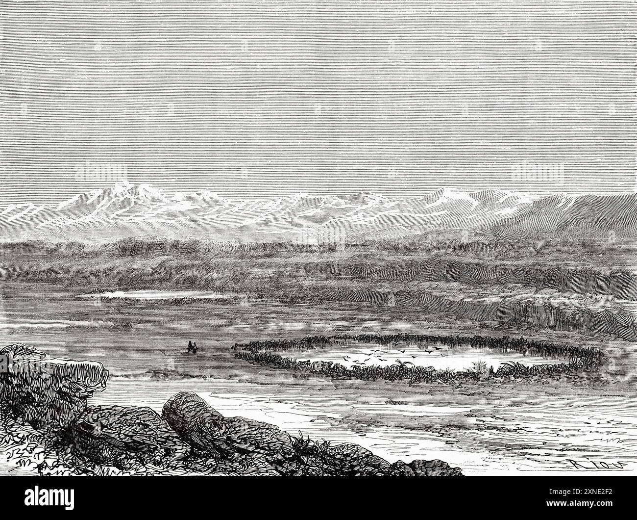 The Lake of Gold and Lake of Silver, Peru, South America. Travel across ...