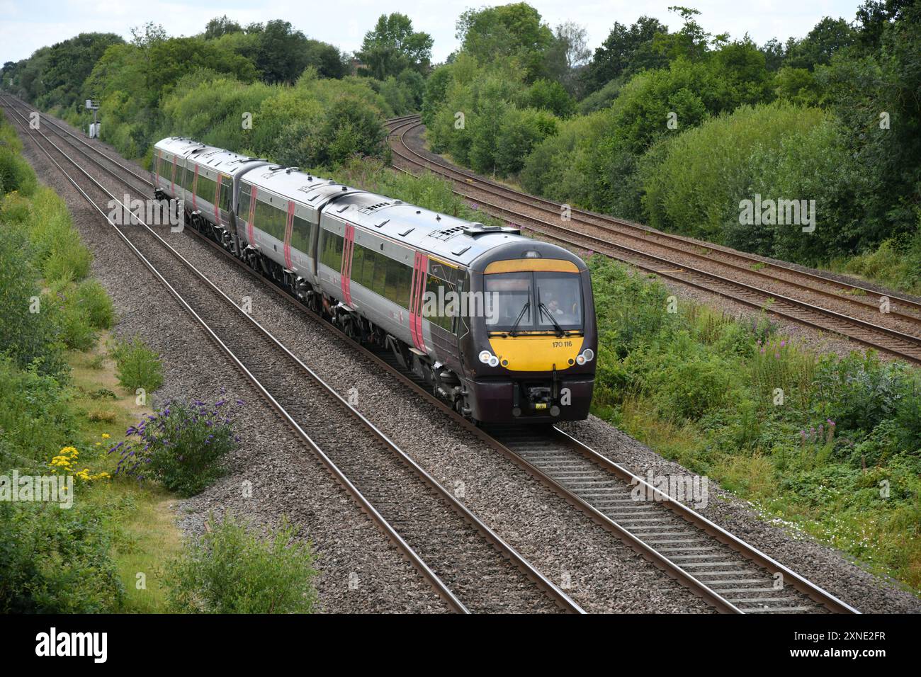 2-car Arriva CrossCountry DMUs 170116 and 170115 forming a 4-car ...