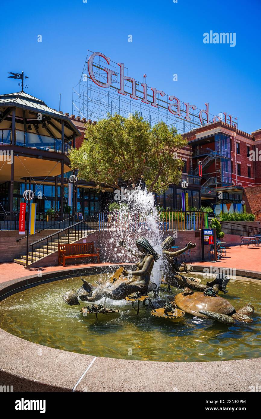 Fountain in Ghirardelli Square, San Francisco, California USA Stock ...