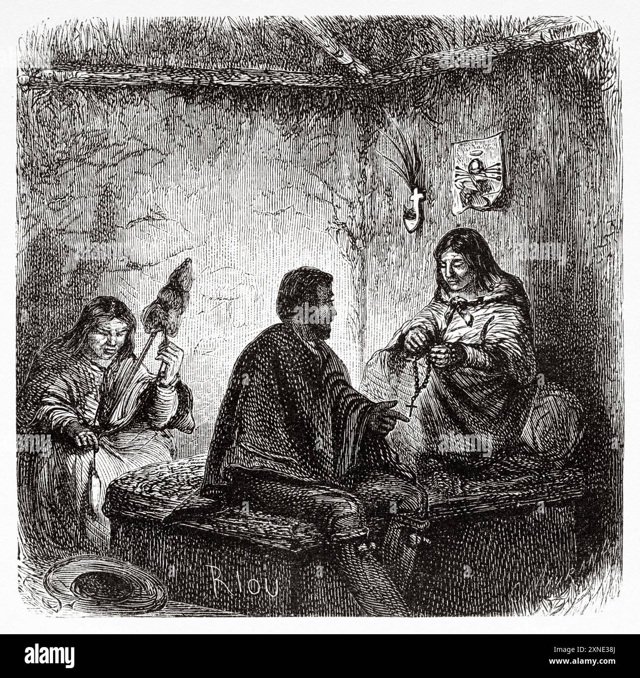 Catholic priest telling Gospel to south american indigenous, Peru ...