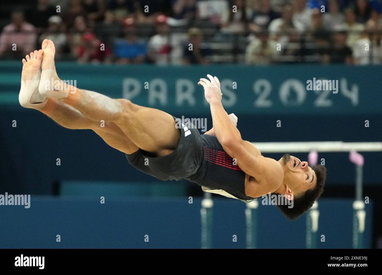 Paris, France. 31st July, 2024. Jake Jarman of Great Britain performs ...