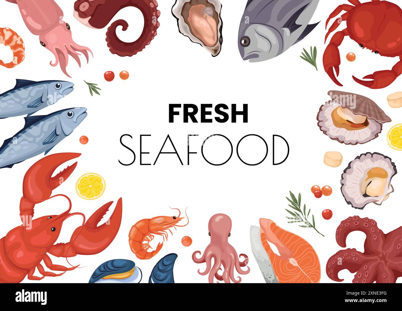 Composition background seafood Stock Vector Image & Art - Alamy