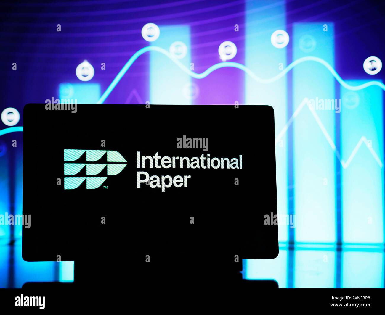 In this photo illustration, an International Paper Company logo seen ...