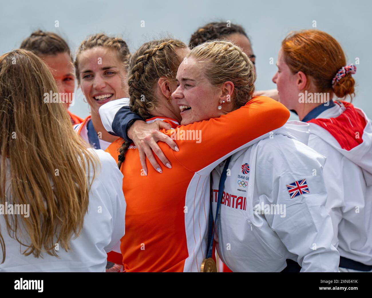 Vaires Sur Marne. 31st July, 2024. Tessa Dullemans (4th L) of the ...