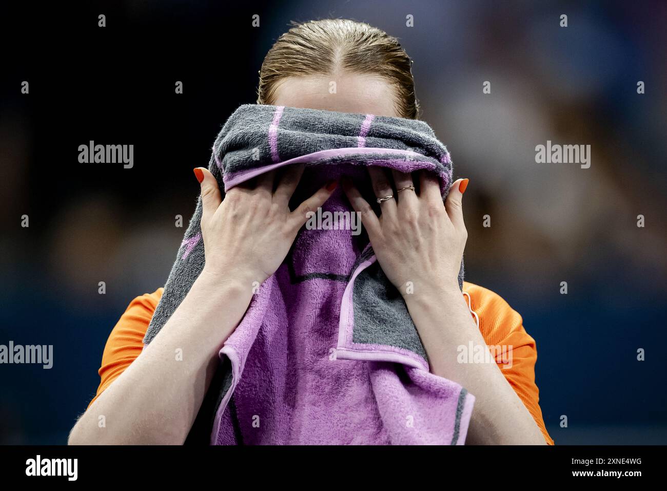 PARIS - Table tennis player Britt Eerland in action in the women's ...