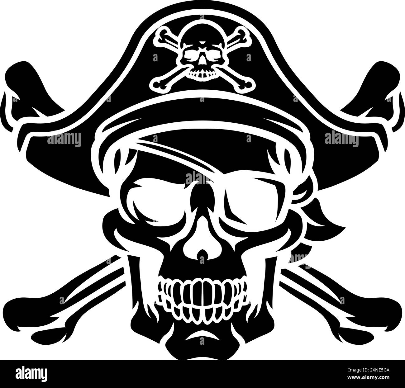 Pirate Hat Skull and Crossbones Cartoon Stock Vector Image & Art - Alamy
