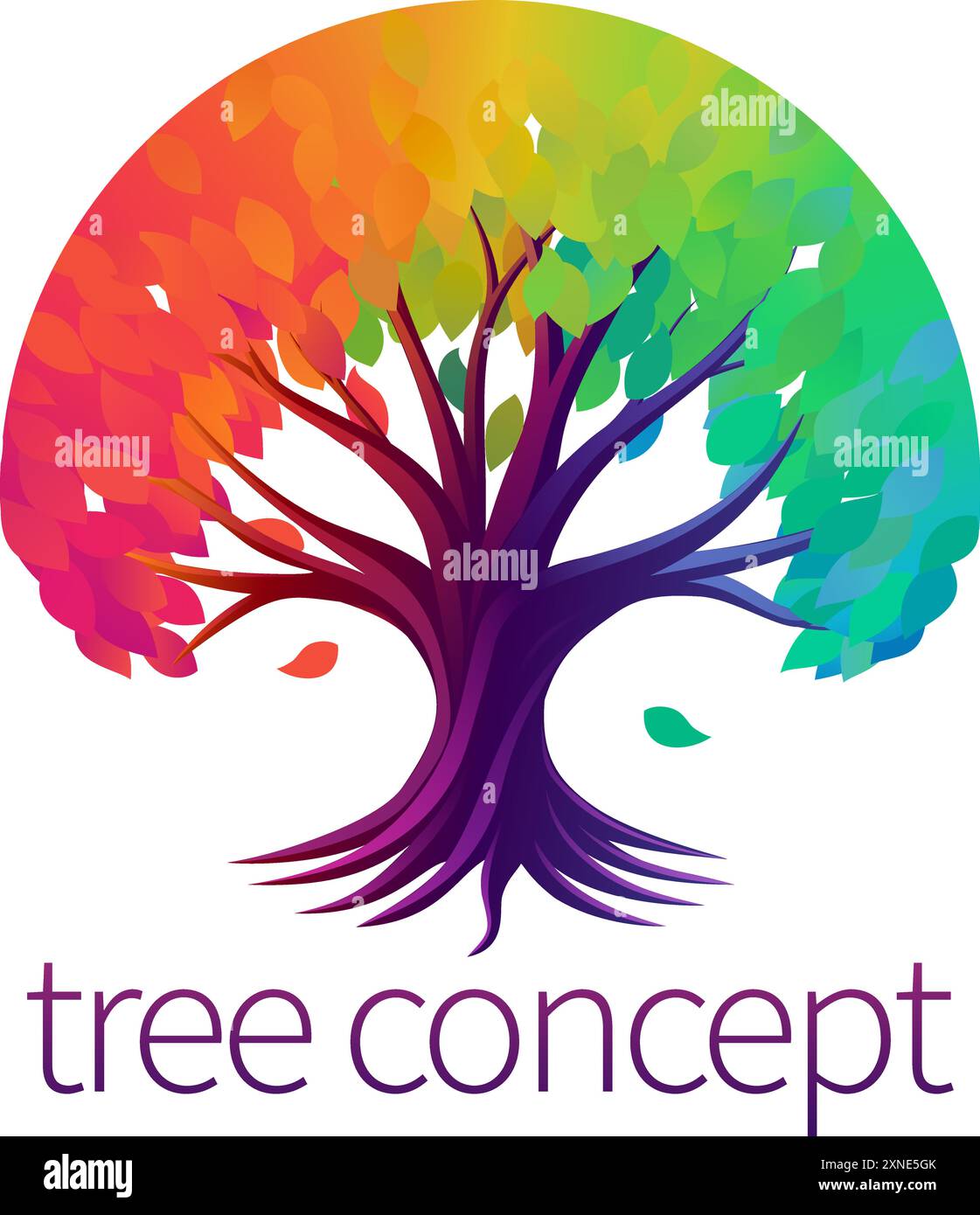 Rainbow tree of life logo Stock Vector Images - Alamy