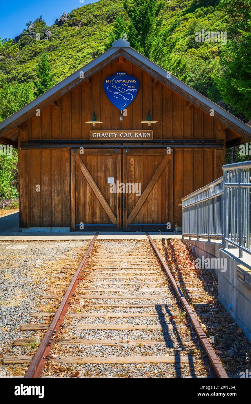 The gravity Car Barn, Mount Tamalpais State Park, California USA Stock ...
