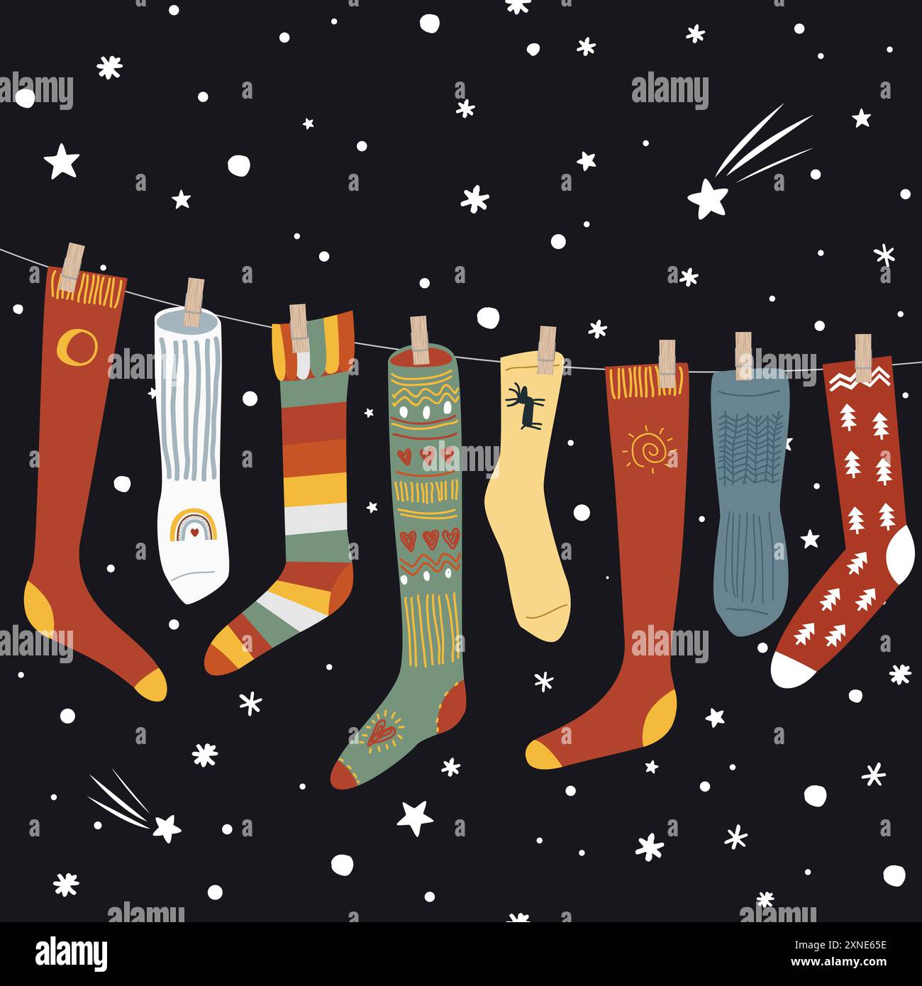 Hanging laundry santa claus Stock Vector Images - Alamy