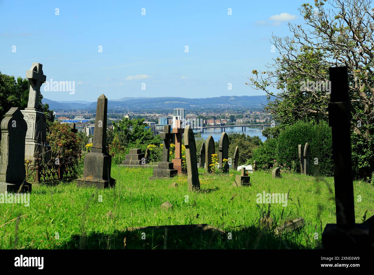 View of Cardiff Bay from the Graveyard of Saint Augustine's Church ...