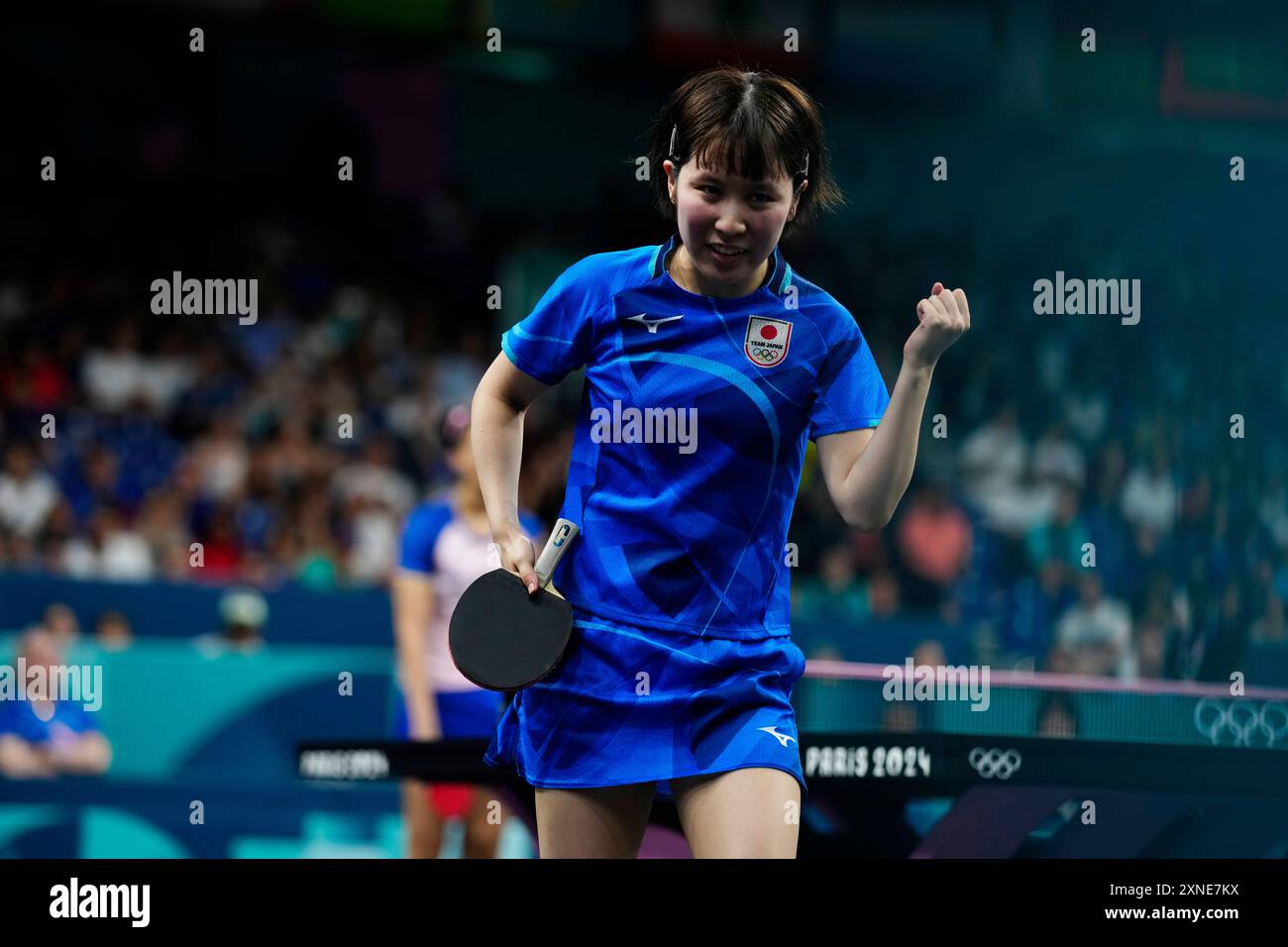 Japan's Liu Hirano reacts after her win against India's Manika Batra in ...