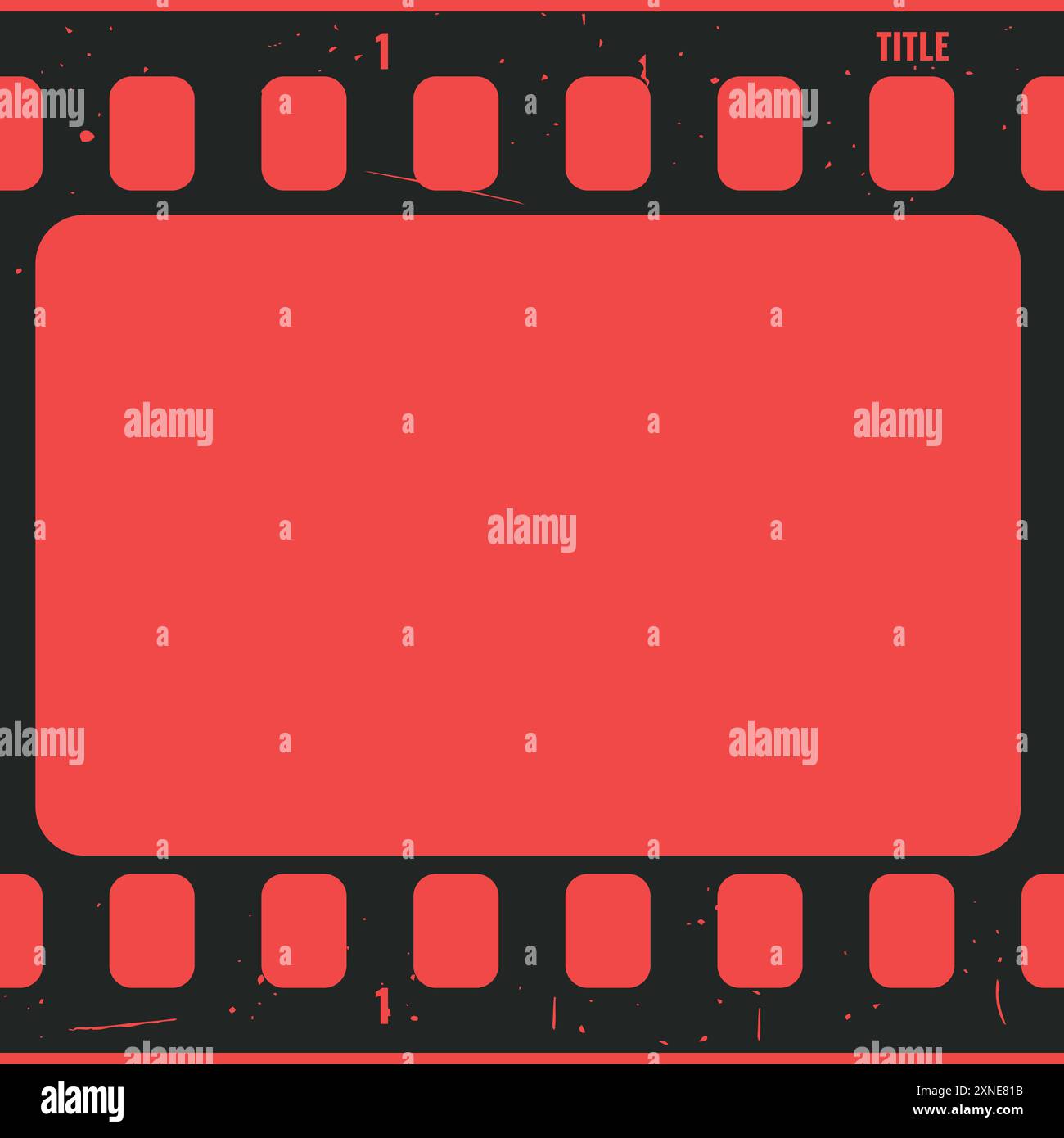 Retro grunge movie film strip on red background. Film strip frame ...
