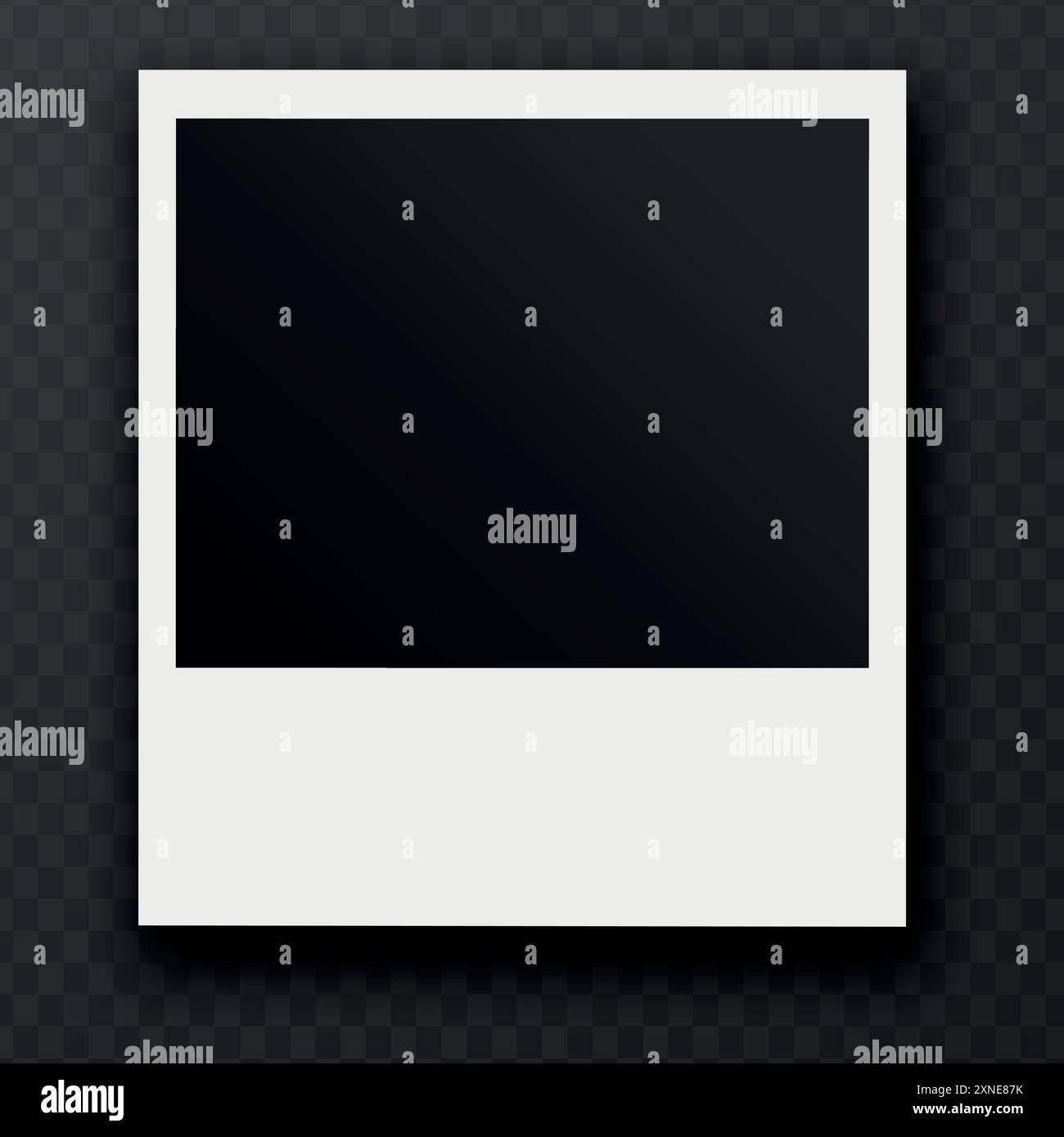 Instant photo frame background. Blank instant photo on dark transparent ...