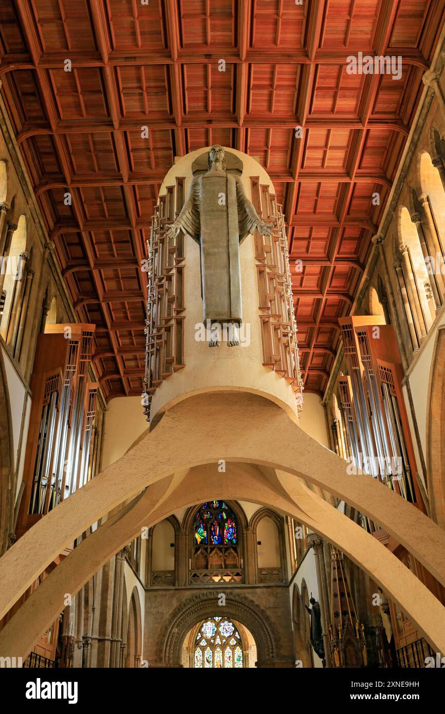 Jacob Epstein's Majestas, Llandaff Cathedral, Cardiff, Wales Stock ...